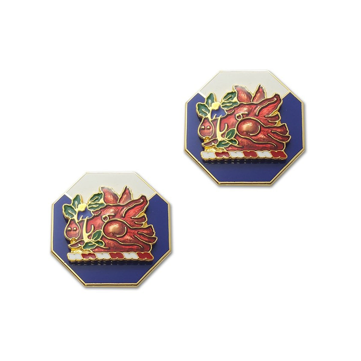 U S Army Georgia National Guard Unit Crest Pair Sta Brite Insignia