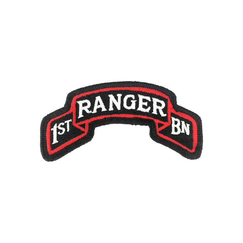 U.S. Army 75th Ranger Regiment 1st Battalion Color Scroll with Hook Fa