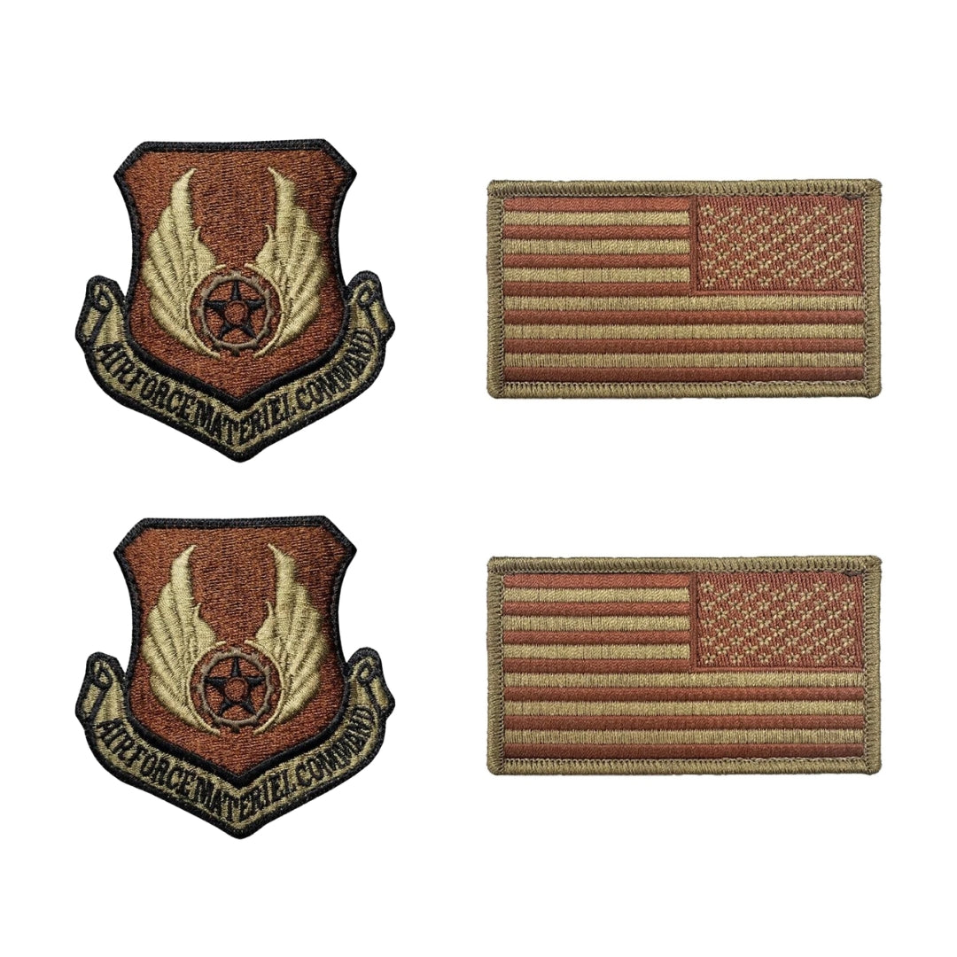 U S Air Force Materiel Command Ocp Spice Brown Patch And Flag Bundle