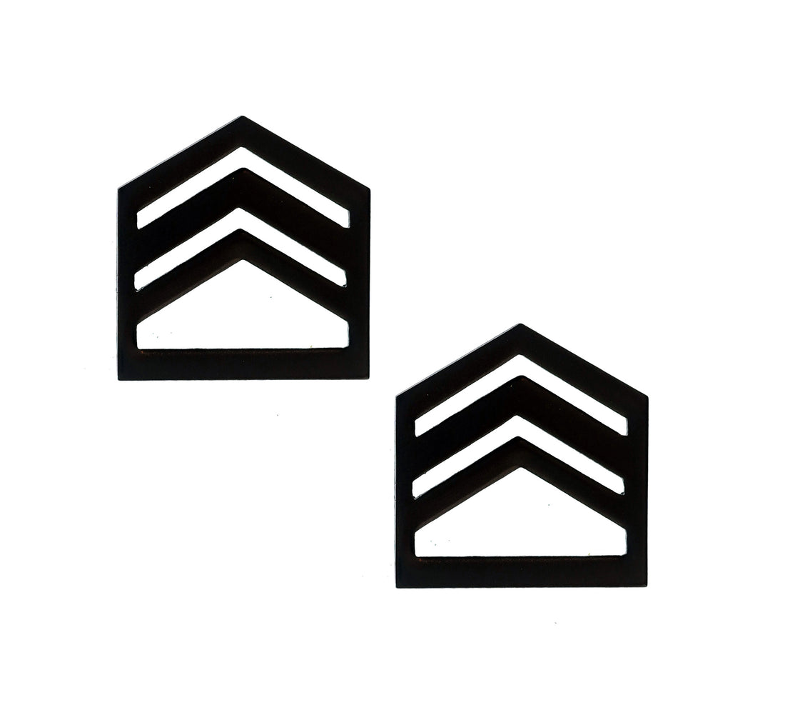 ROTC Staff Sergeant STA-BRITE® (Black) Rank Pin-on (pair) | Sta-Brite ...