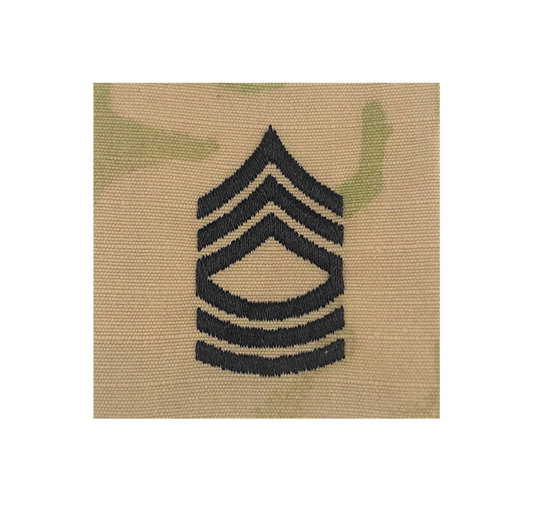 US Army E8 Master Sergeant OCP 2x2 Sew On Rank For Shirt Jacket Coat US Army E8 Master Sergeant OCP 2x2 Sew On Rank For Shirt Jacket Coat