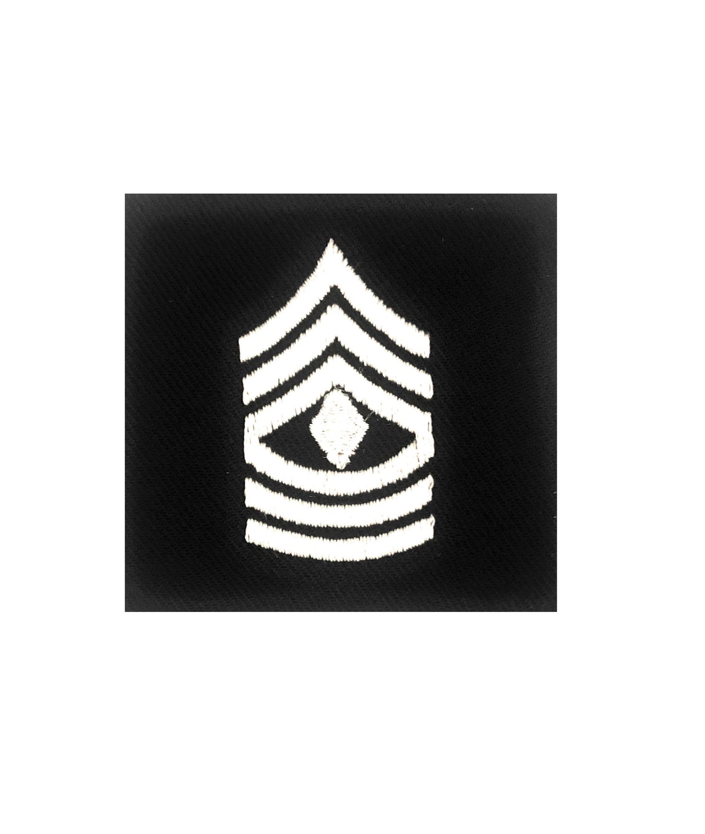 (E8) First Sergeant 2x2 Black Sew-on Rank (each) | Sta-Brite Insignia Inc.