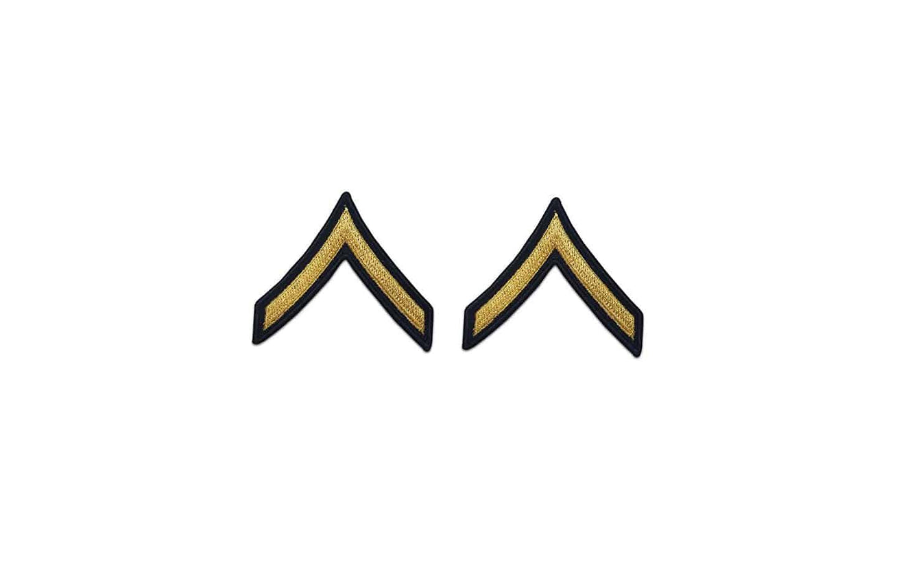 U.S. Army E2 Private Gold on Blue Sew-on - Large/Male | Sta-Brite ...
